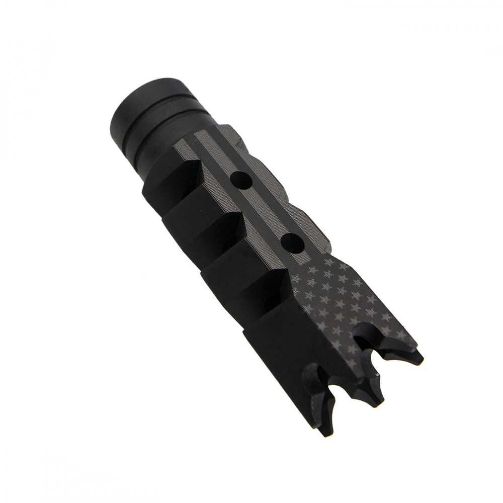 AR-10/LR-308 Shark Muzzle Brake 5/8x24 Pitch Thread w/ AMERICAN Flag ...