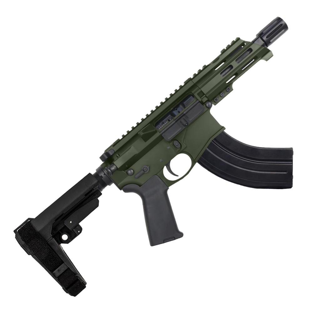 AR15 Micro 7.62x39 Pistol Billet Upper/ Lower 5 - OD Green