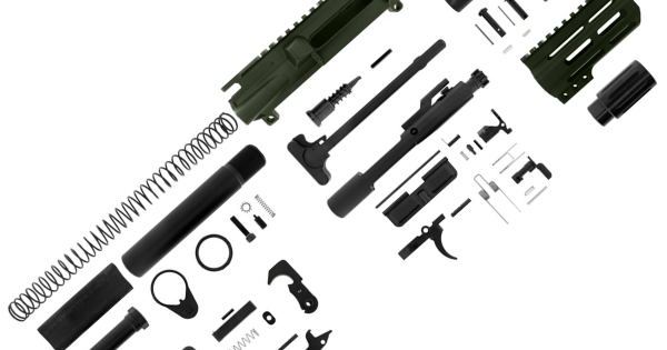 AR-15 5" .223/556 NATO Pistol Build Kit w/ 4" M-Lok Handguard - Olive ...