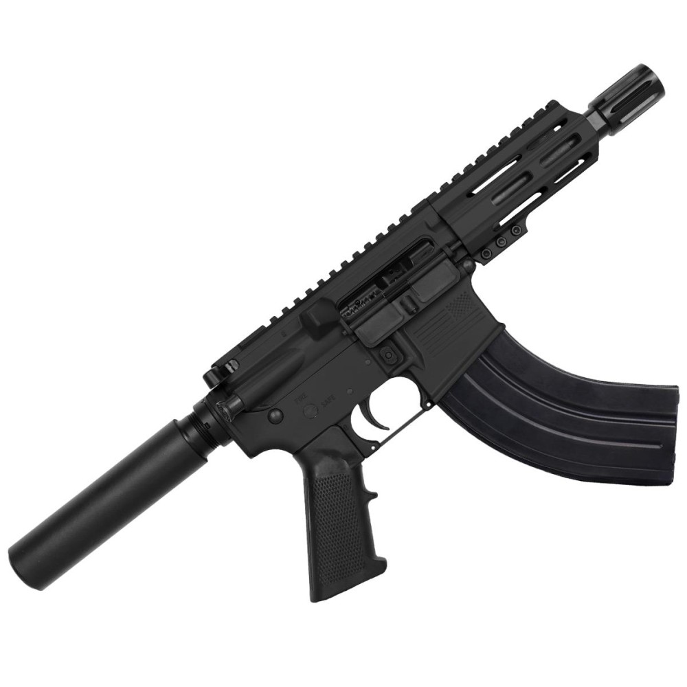 AR15 Micro 7.62x39 Pistol 5" Barrel 4" M-Lok Handguard- BLACK - Model ...