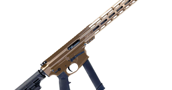 AR9mm 16" Billet Rifle w/ 15" M-LOK Handguard - Burnt Bronze