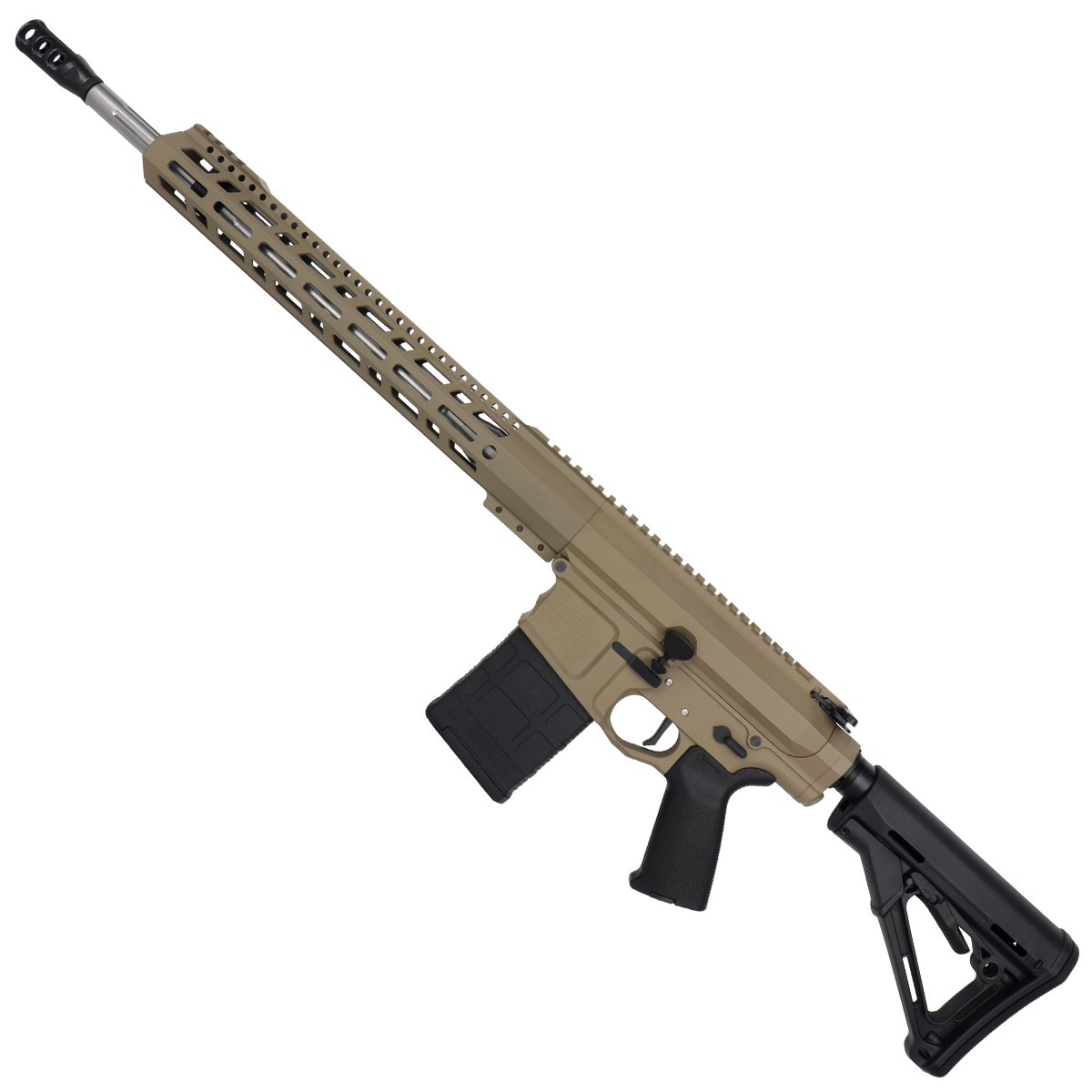 AR LR-308 Rifle 18" Stainless BBL, M-LOK HG, Adj Stock - FDE - Semi ...